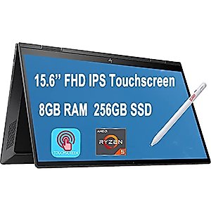 HP Envy X360 Business 2 in 1 Laptop, 15.6 inch FHD IPS Touchscreen, AMD Hexa-Core Ryzen 5 4500U (Beats i7-8550U), 8GB DDR4 256GB PCIe SSD, Backlit Alexa FP Win 10 + Pen