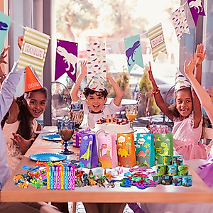 Dinosaur Party Favors, Party Favor Bags, Kids Dinosaur Birthday Party Supplies, Pop Toy, Slap Bracelets, Rings, Tattoos Stickers for Dinosaur Pinata, Graduation Gifts, Goodie Bag