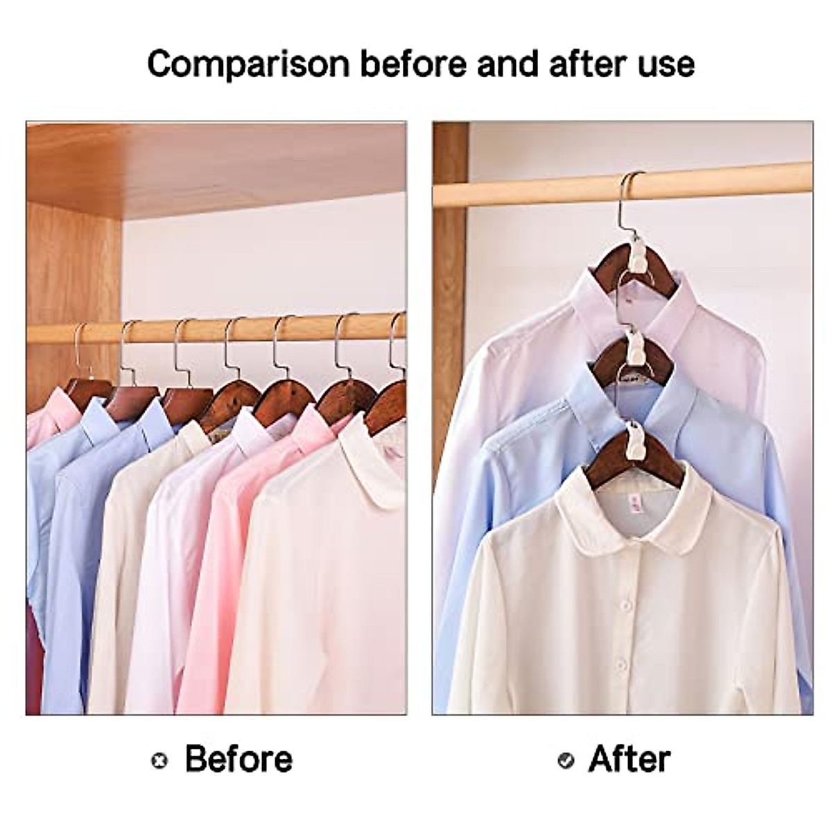 SWEET LEMON 60 Pack Clothes Hanger Connector Hooks, Cascading Clothes Hangers, Hanger Extension Clips, for Heavy Duty Space Saving Cascading Connection Hooks ,for Clothes Closet.(White)