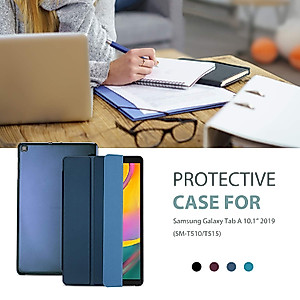ProCase Slim Case for Galaxy Tab A 10.1 2019 Model T510 T515 T517, Lightweight Stand Case Shell Cover for 10.1 Inch Galaxy Tab A Tablet SM-T510 SM-T515 SM-T517 2019 Release -Navy