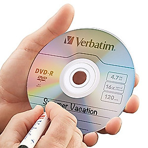 Verbatim DVD-R Blank Discs AZO Dye 4.7GB 16X Recordable Disc - 50 Pack Spindle,Silver