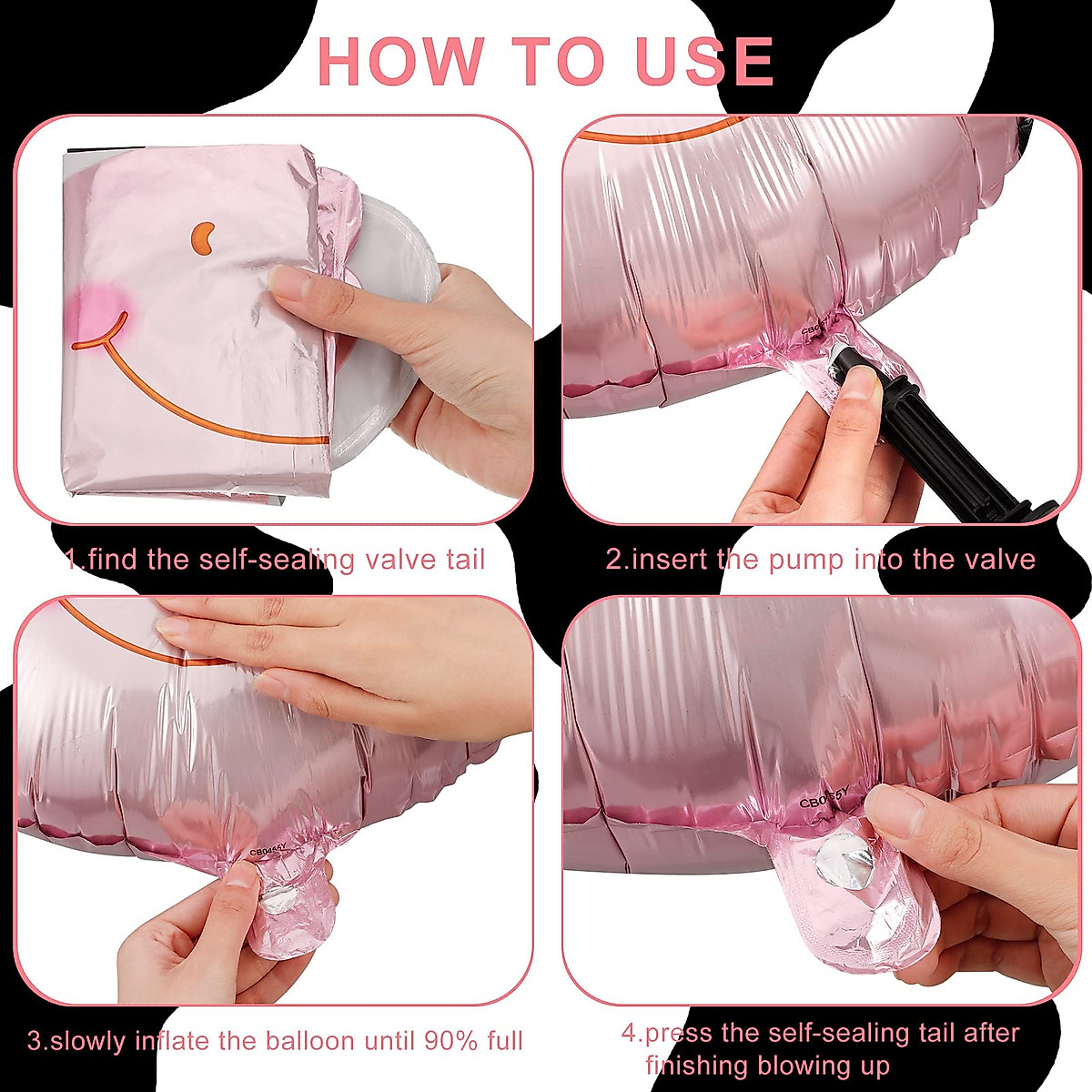 JOELELI 6 Pcs Huge Cow Balloon Walking Cow Foil Balloon Funny Cow Print Balloon Big Cow Head Mylar Balloon for Baby Shower Boy Girl 1st Birthday Farm Animal Western Cowboy Theme Party Decoration