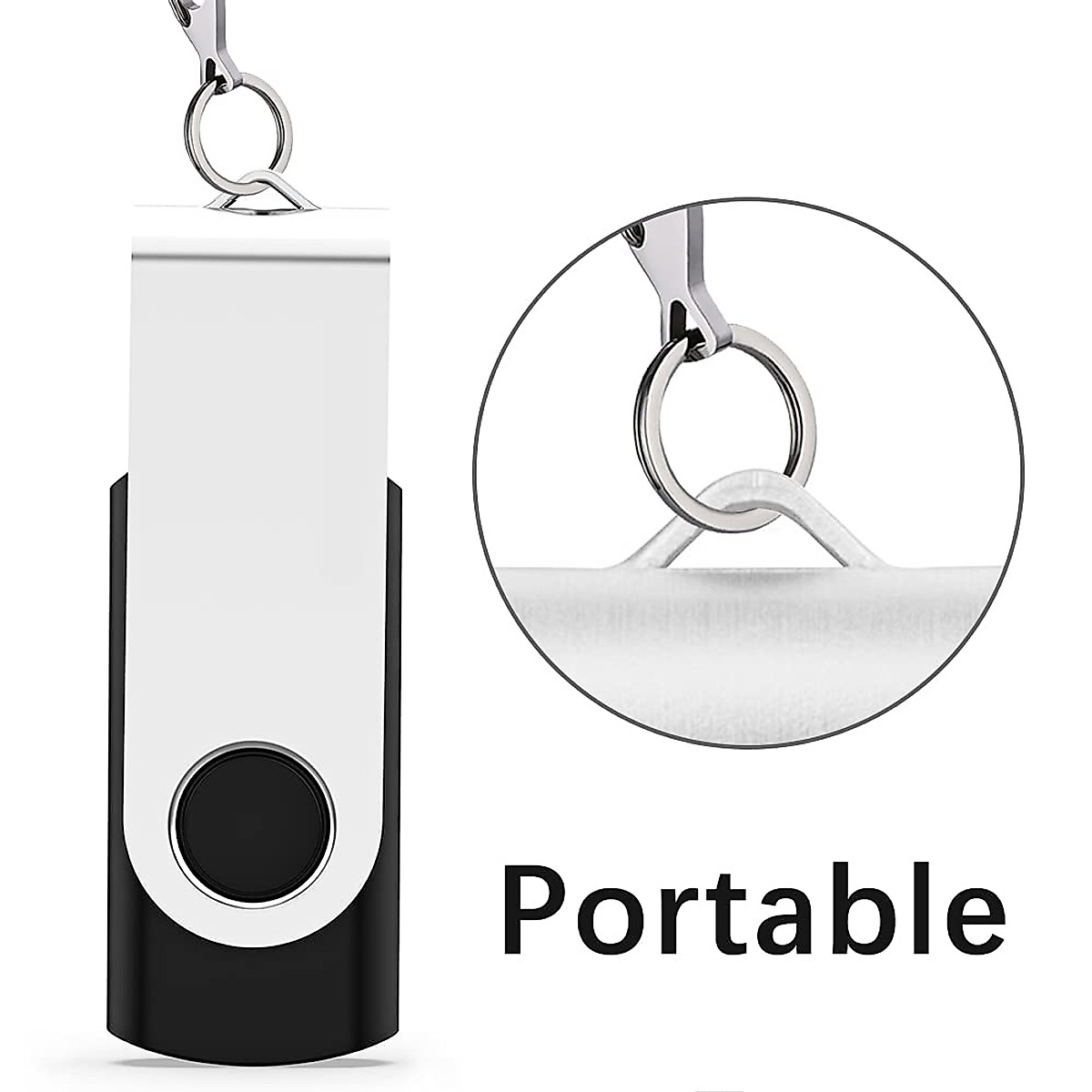 4GB Flash Drives 5 Pack, Alihelan USB Flash Drive USB 2.0 Thumb Drive Swivel Memory Stick U Disk Jump Drive Zip Drive with Led Indicator (5 Mixed Colors: Black Red Purple Yellow White, 4G)