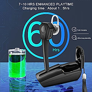 OPINAY Bluetooth Headset,Wireless Ultralight V5.1 Bluetooth Earpiece,CVC8.0 HD Hands-Free Earphones with Built-in Mic,60Hrs Playtime with 500mAh Charging Case for Business/Office/Driving/Workout