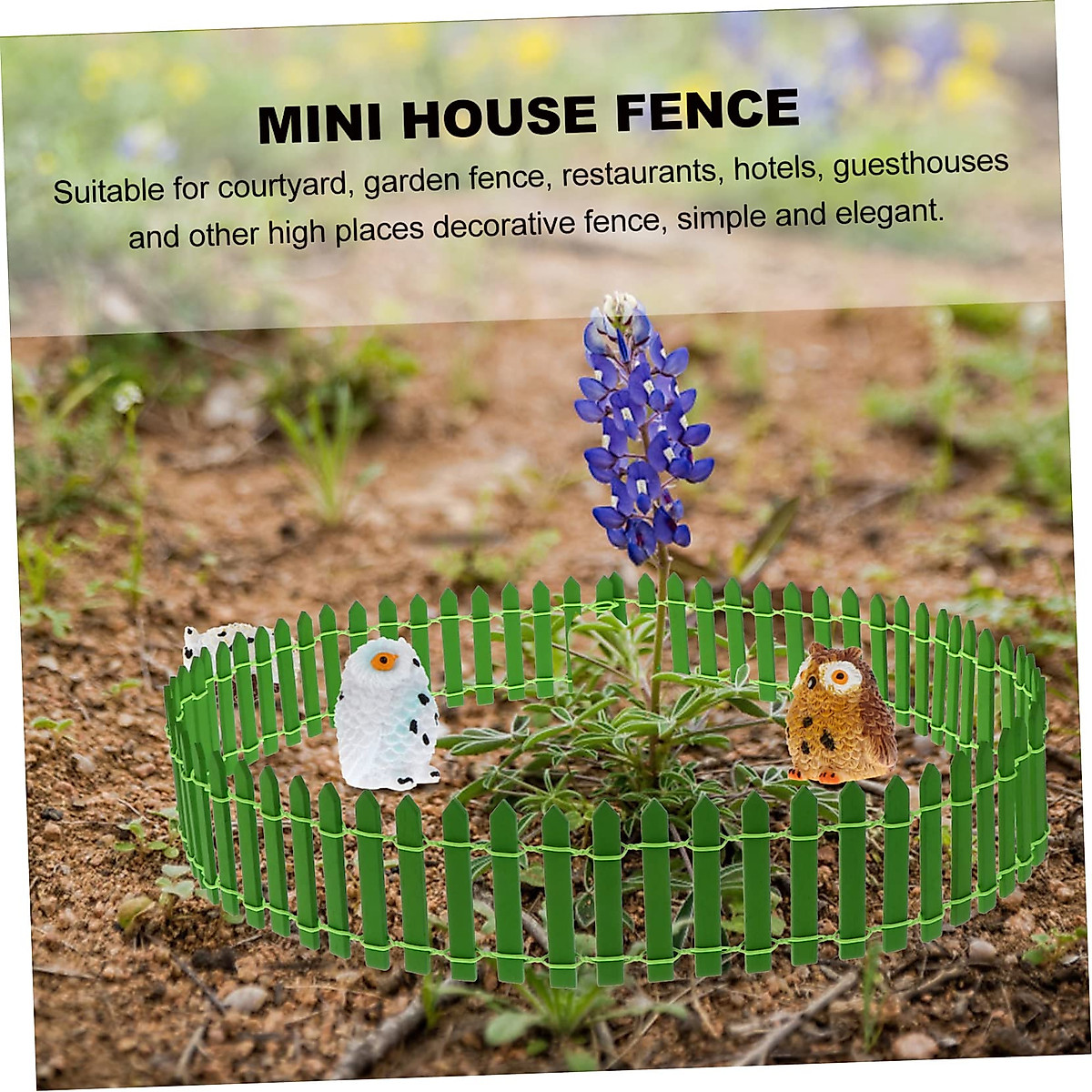 MERRYHAPY Simple Mini Fences 2pcs Miniature Fencing for Fairy Garden Picket Fence Mini Picket Fence Decoration Miniature Fencing for Fairy Garden