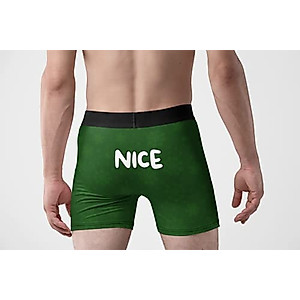 Mens Naughty Nice Funny Boxer Briefs Underwear Christmas Xmas Novelty Gift - Medium