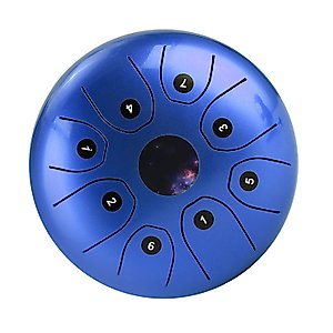 summina 5.5 Inches Mini Steel Tongue Drum 8 Notes C-Key Handpan Drum Steel Pocket Drum Percussion Instrument with Mallets Carry Bag for Meditation Yoga Zazen Musical Education