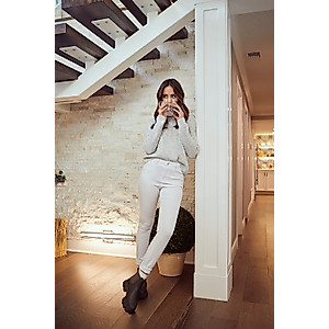 KHAKI & BLUE Cali1850 Women’s The Everyday Garment-Dyed Skinny Jeans – Soft Stretchy High Rise Comfy Casual Pants 79352JDM405_WHT 8