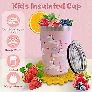 Unicorn Gifts for Girls Age 6-8, Christmas Birthday Gift Box for 6 7 8 9 10 Years Old Girl, 8PCs Unicorn-Themed Gift Basket with Tumbler, Diary with Lock, Mirror, Bracelet, Eye Mask,Headband,etc