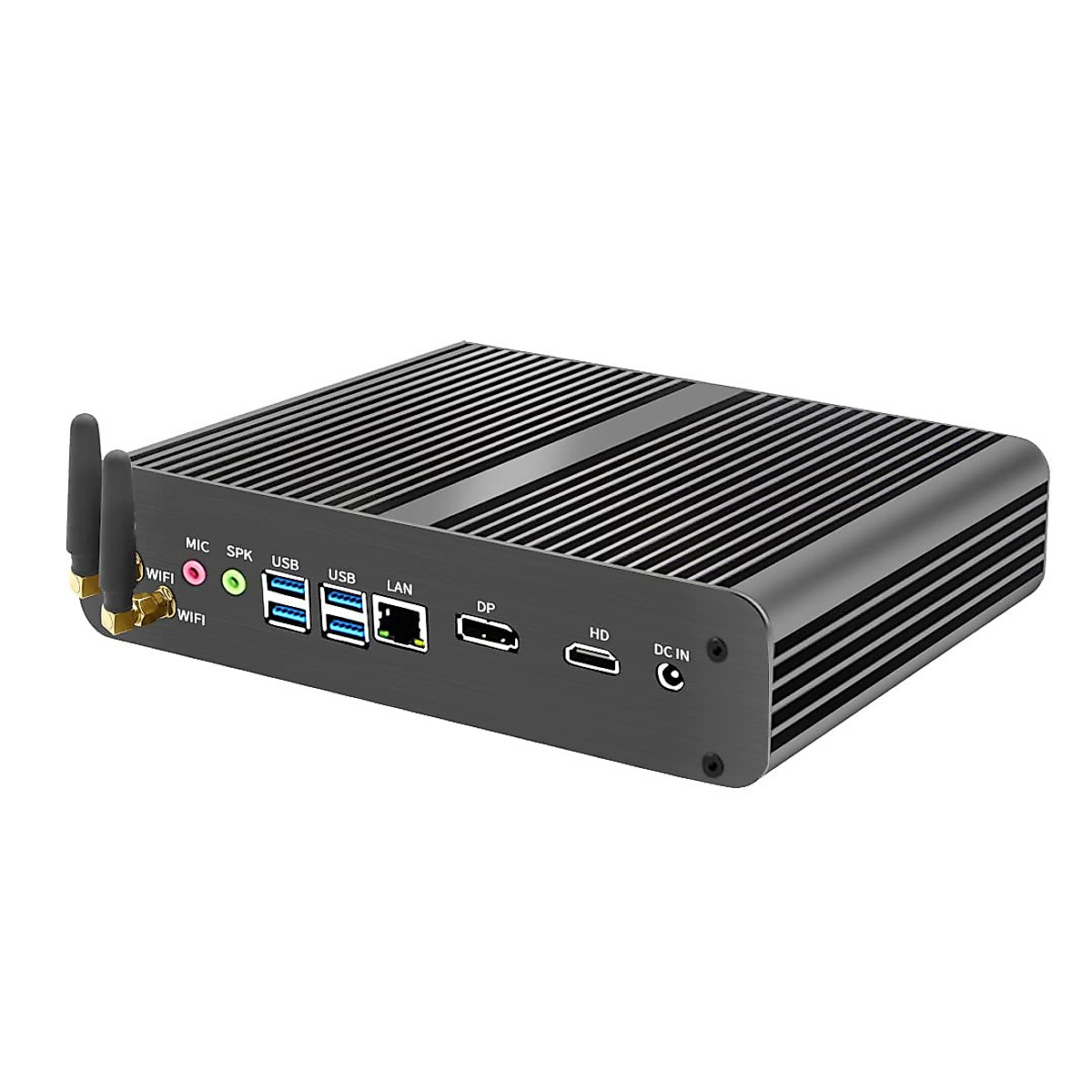 msecore Mini PC, Fanless Desktop Computer with i7 8th Processor, 8G DDR4 RAM | 256G NVME SSD, 4K@60HZ, HDMI, DP, Dual Display, WiFi 6, Bluetooth5.1, WOL, Support Auto Power On, Windows 11 Pro