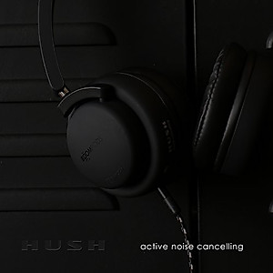 BoomPods Hush Active Noise Canceling Headphones OnEar Comfort Earpads, Deep Bass, Powerful Noise Reduction