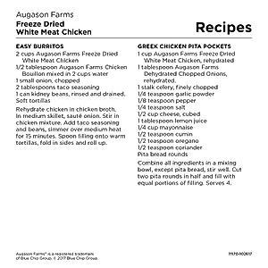 Augason Farms Freeze-Dried White Meat Chicken 100% Real Precooked Chicken Long-Term Food Storage Large Can, 16 oz