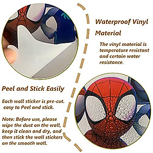 Spiderman and His Amazing Friends Wall Decals Stickers Peel and Stick Cartoon Wall Decals for Boys Room Removable Wall Art Mural Decor for Baby Girls Kids Nursery Bedroom