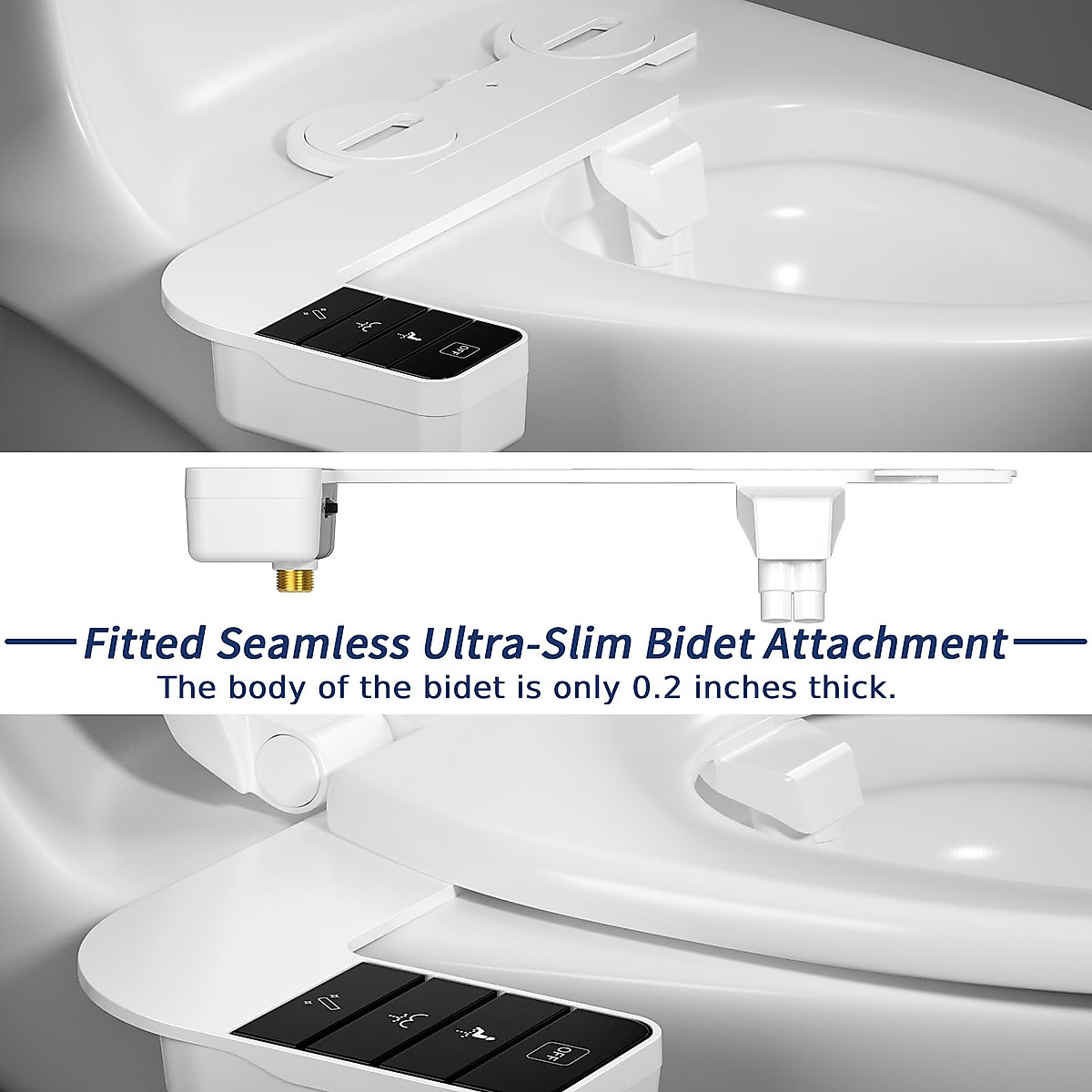 SAMSICHI Bidet Attachment for Toilet, Retractable Self Cleaning Cold Water Bidets for Existing Toilets, Bidet Toilet Seat Attachment with Pressure Controls, Bidet Attachment for Frontal & Rear Wash