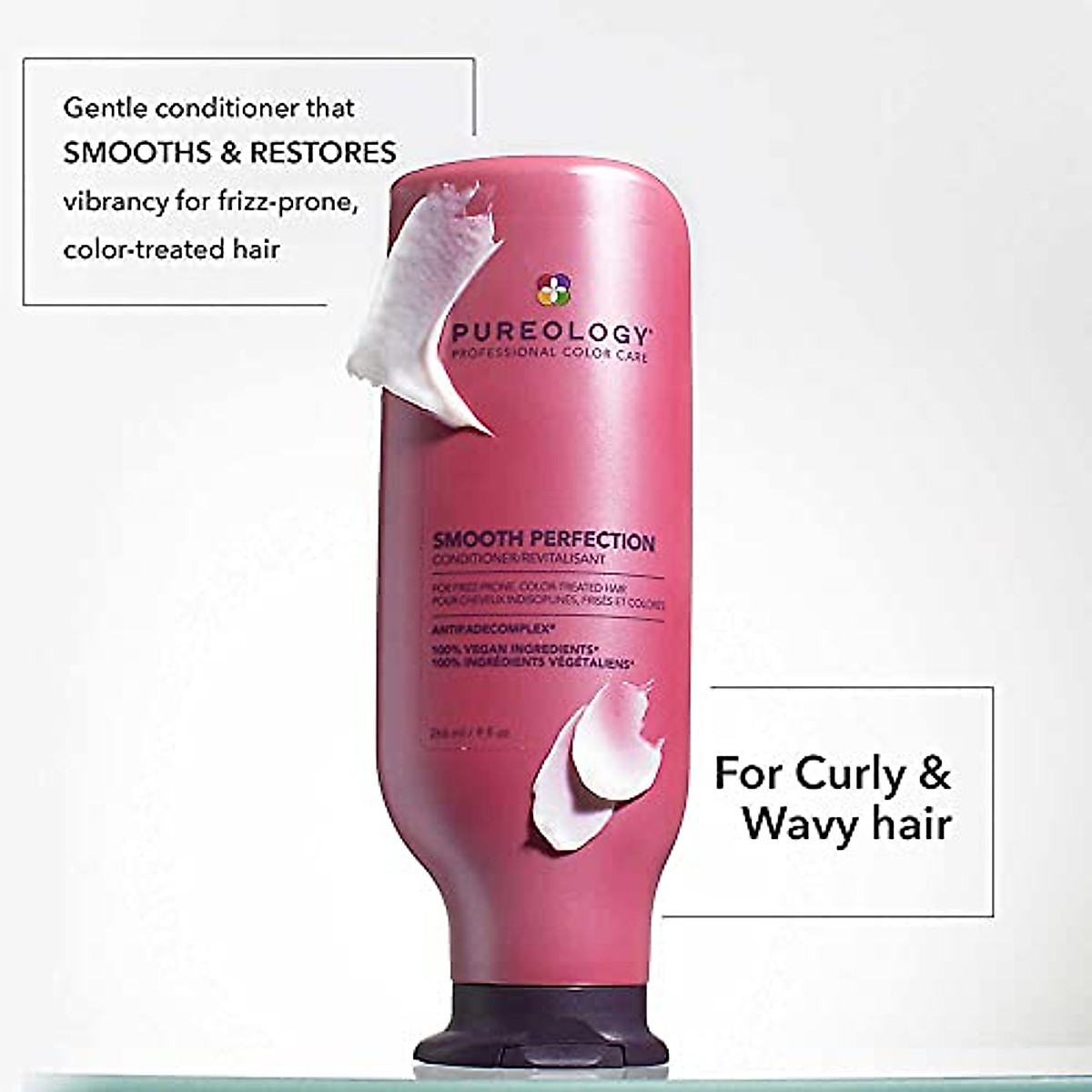 Pureology Smooth Perfection Shampoo & Conditioner Bundle | For Frizz-Prone Color Treated Hair | Sulfate-Free | Vegan | Updated Packaging | 9 Fl. Oz.