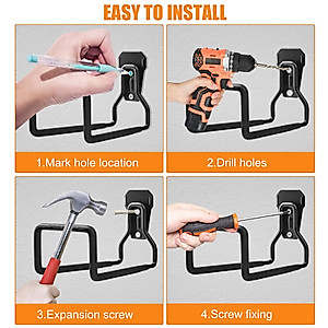 Zitalupy Garden Hose Holder, Heavy Duty Garden Hose Reel Wall Mount Water Hose Holder for Outdoor, Outside Yard & Garden, Garden Hose Storage for Water Hose, Extension Cords