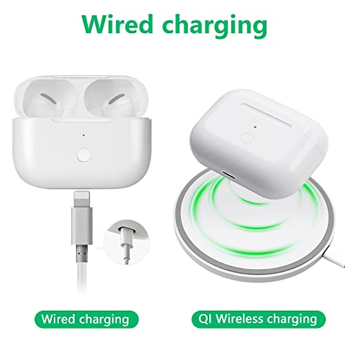 Wireless Charging Case for Airpod Pro, Airpod pro1st Generation Charger Case Replacement with Sync Button and Built-in 660 mAH Battery, No Earbuds Include