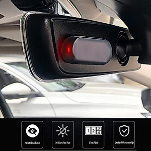Car Solar Power Simulated Dummy Alarm Warning Anti-Theft LED Flashing Security Light Fake Lamp((2Red)