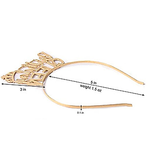 AOPRIE Birthday Crown Gold Birthday Queen Headband for Girl Birthday Tiara for Women Princess Crown Rhinestone Happy Birthday Hair Accessories