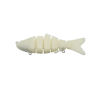 Free Eye 5pcs Unpainted 6 Multi Jointed Swim Bait Fishing ABS Lure Body 101mm 18.55g Blank Lures White 6S