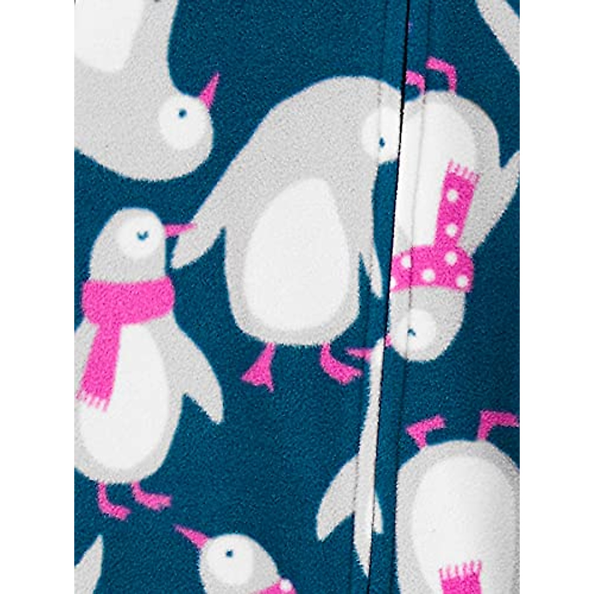 Simple Joys by Carter's Kids' Holiday Loose-fit Flame Resistant Fleece Footed Pajamas, Fair Isle/Penguin, 18 Months