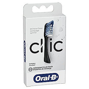 Oral-B Clic Toothbrush Replacement Brush Heads, Black, 2 Count