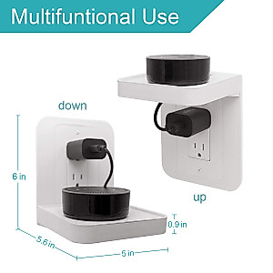 Outlet Shelf, 2Pack Bathroom Wall Shelf with Built-in Cable Management, Decora/Standard Outlet Shelf Wall Holder for Kitchen Organization,Space Saving Solution for Smart Home Decor, Phones, Speaker