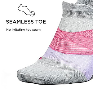 Feetures Elite Ultra Light No Show Tab Solid - Running Socks for Men & Women, Athletic Compression Socks, Moisture Wicking - Large, Gradual Gray