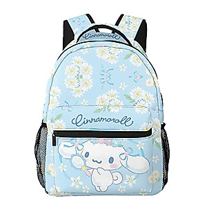 DIEZ Cartoon Cinnamoroll Backpack Blue The Puppy Looks In The Mirror Daypack Laptop Shoulder Travel Sports Hiking Camping Bag Women