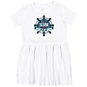 inktastic Papa's First Mate Toddler Dress 3T White 3ffe9
