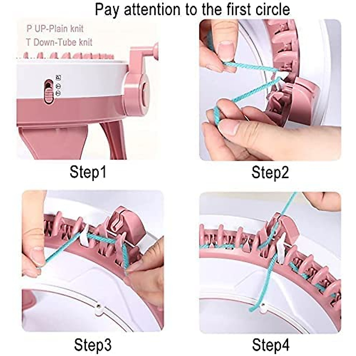 Yohencin Knitting Machine 48 Needles, Spinning Knitting Loom Circular Weaving Loom Knitting Board Rotating Double Knitting Loom Machine, DIY Portable Scarf Hat Socks Gloves Toys for Adults and Kids