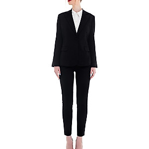 Marycrafts Women's Pant Suits Set – Professional Business Suiting Blazer and Pants 2 Piece Outfit 14 Black