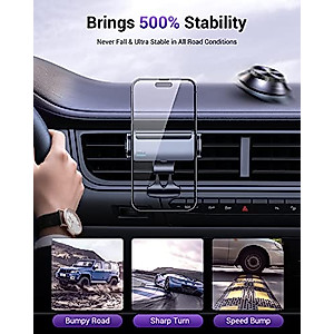 CAFELE Car Vent Phone Holder, [Firmly Grips Your Vent, Never Fall Off] Auto-Clamping Air Vent Phone Holder Car, Phone Mount Car Fit for iPhone 14 13 12 Mini Pro 11, SE(2020), XR, X, XS iPhone 8 7