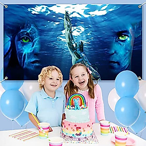 Avatar Party Backdrop Banner,Avatar Party Supplies Decorations Backdrop for Birthday Party Theme Party Room Decor Avatar 2 Character James Neytiri Background for Photo Booth Props