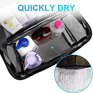 Dorm Room Essentials for College Students Girls Boys Guys, Large Capacity Mesh Shower Caddy Portable with Hanging Hook, Quick Dry Shower Bag for Camping, Beach Essentials, Birthday Gifts for Women Men