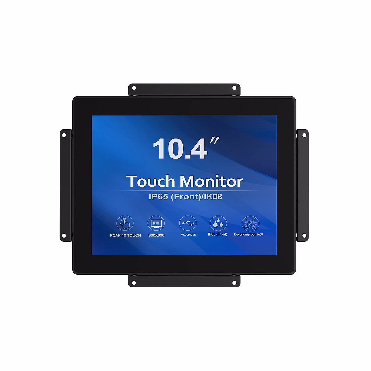 GreenTouch 10.4 inch 10 Points Front Waterproof Industrial Open Frame PCAP Touch Screen LCD Display Monitor 800x600 Black
