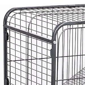 37-inch Metal Ferret Chinchilla Small Animals Hutch Rolling Cage Guinea Pig/Kitten/Rabbit Pet with 2 Front Doors for Indoor Outdoor (Black Vein, Metal Platform and Ladder)
