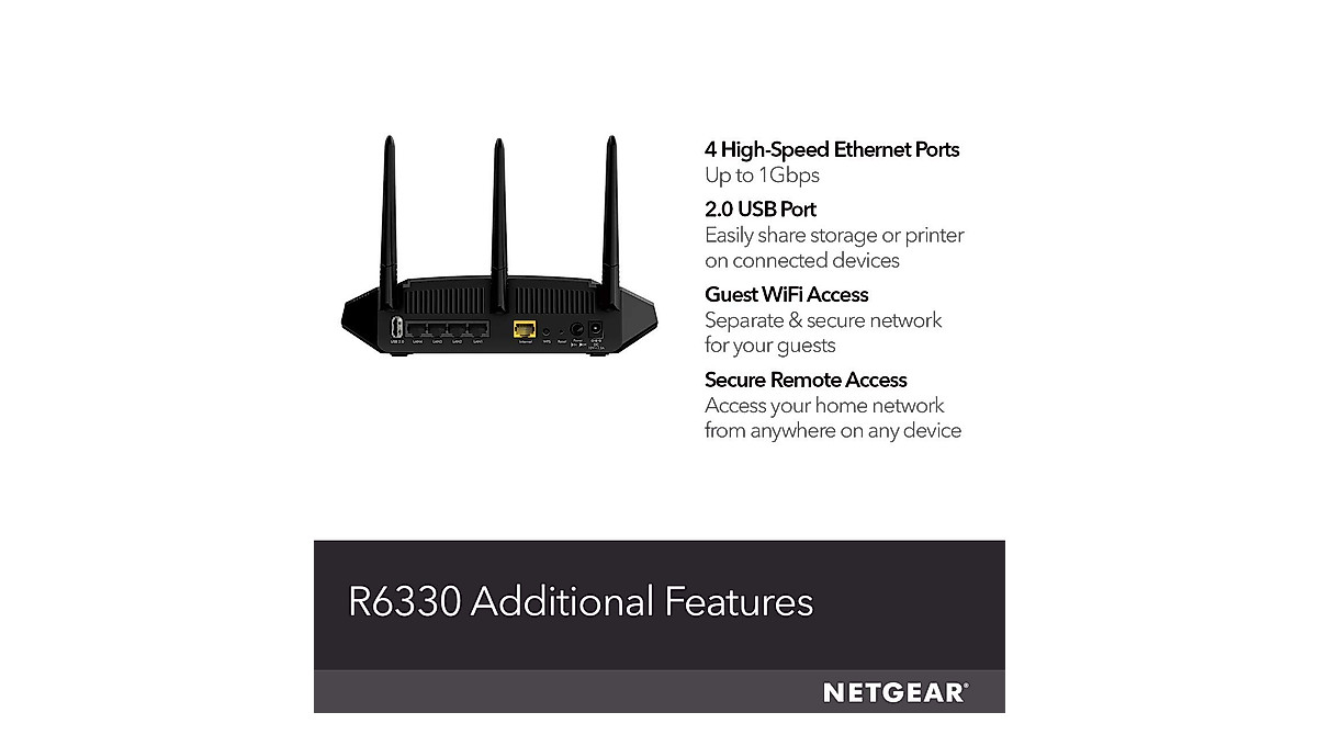 NETGEAR AC1600 WiFi Router | Fast 1200 sq ft Coverage
