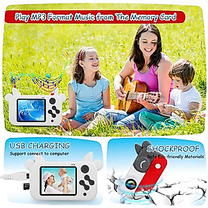 GIENEX Kids Digital Camera, Children Selfie Video Camcorder 1080P Lens 2.4 Inch HD, Best Christmas Electronic Gifts Toys for Age 3-10 Years Old Boys & Girls Toddlers