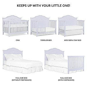 SweetPea Baby Tiana 4-in-1 Convertible Crib in Lavender Ice, Baby Crib with Slats, Greenguard Gold Certified, Easy Assembly, Sustainable New Zealand Pinewood