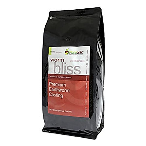 Worm Bliss - Pure Organic Earthworm Castings - All Natural Plant Fertilizer and Soil Enhancer - Potting Mix for Plants, Vegetables, Flowers, and Indoor and Outdoor Gardens (8 Quart)