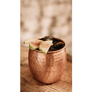 Copper Barrel Mug for Moscow Mules - 16 oz - 100% Pure Copper Mug by Alchemade - Includes FREE E-Recipe book