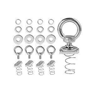 Strut Channel Nut and Eye Bolt Set - Heavy Duty Stainless Steel Eye Bolts M8, M10 | Zinc Plated Spring Nuts, Long Spring for Unistrut, M10, Pack of 4