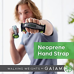Gaiam Hand Weights for Women & Men Soft Dumbbell Walking Hand Weight Sets with Hand Strap - Walking, Running, Physical Therapy, Aerobics - 2lb Set (2 x 1lb Weights)
