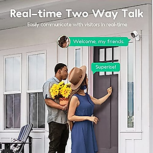 winees 2K Outdoor Security Camera with 4CCT Spotlight, 2K WiFi Camera, Home Surveillance Camera with Color Night Vision, Waterproof, Indoor, Siren, Human/Pet/Sound Detection, Compatible with Alexa