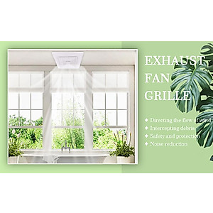 TIHCXNY 1-Piece (12" x 12") Bathroom Exhaust Fan Cover with Spring, Square Ceiling or Wall Mounted Exhaust Fan, Ceiling Fan, Grille, Air Diffuser, Diverter Ventilation Hood, Replacement Accessories