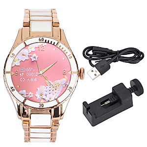 FastUU Z73 Women Smart Watch, 1.09 Inch Ladies Smartwatch Health Monitoring 200mAh Zinc Alloy Dual for Daily Wear