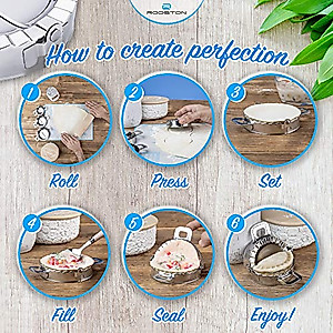 Dumpling Maker Press Set of 3 Molds – BONUS Pastry Mat, Empanada Press for Cooking Pierogi Ravioli Turnover Wrappers, Stainless Steel Dumpling Mould - Pack of 3 Sizes with Silicone Dough Mat