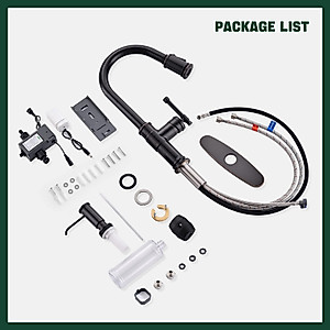 Touchless Oil Rubbed Bronze Kitchen Faucet with Soap Dispenser, DAYONE Single Handle Faucets for Kitchen Smart Motion Sensor Activated Hands-Free Pull Down, Robinet de Cuisine sans Contact