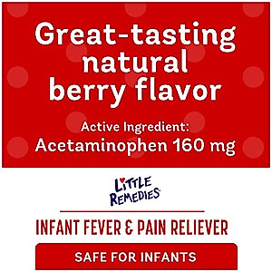 Little Remedies Infant Fever & Pain Reliever with Acetaminophen, Natural Berry Flavor, 2 Fl Oz